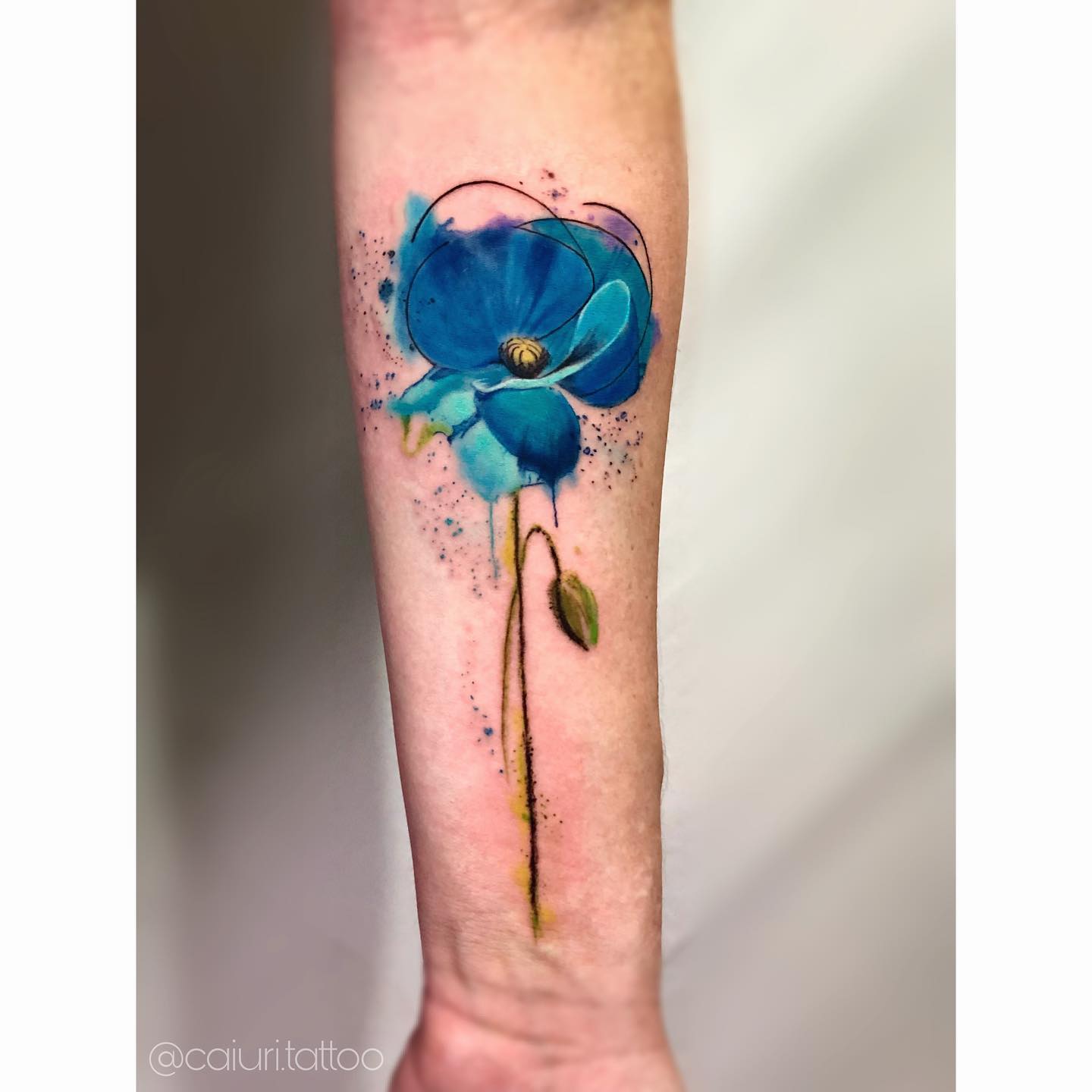 Flor Azul Tattoos Flor Borboleta Costas Saddam 02 | Saddam Tattoo