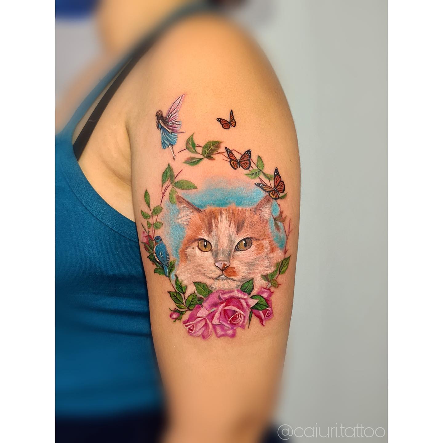 Tatuagem De Gato Aquarela